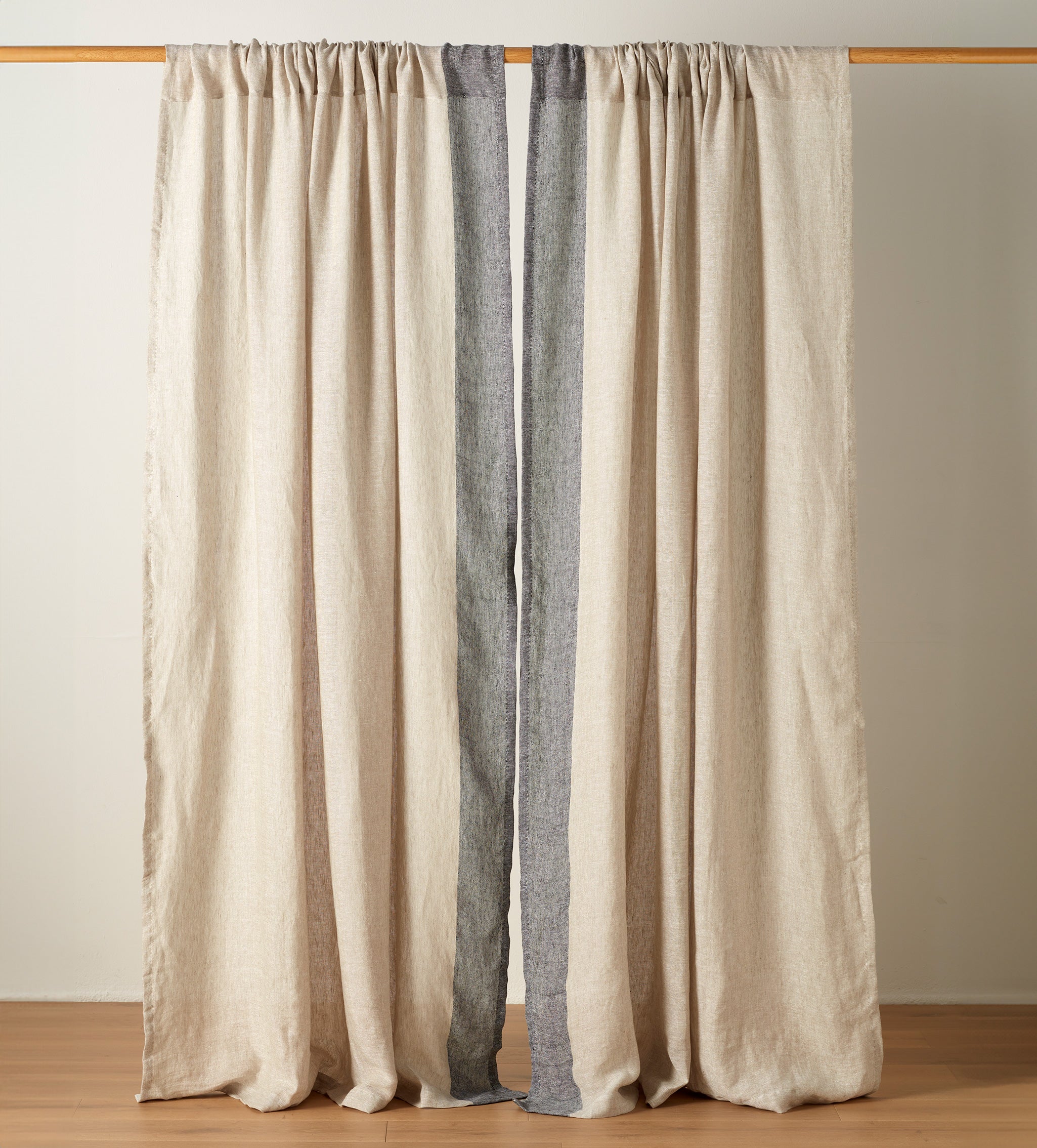 Natural Caitlyn Linen Loop Top Curtain | Secret Linen Store