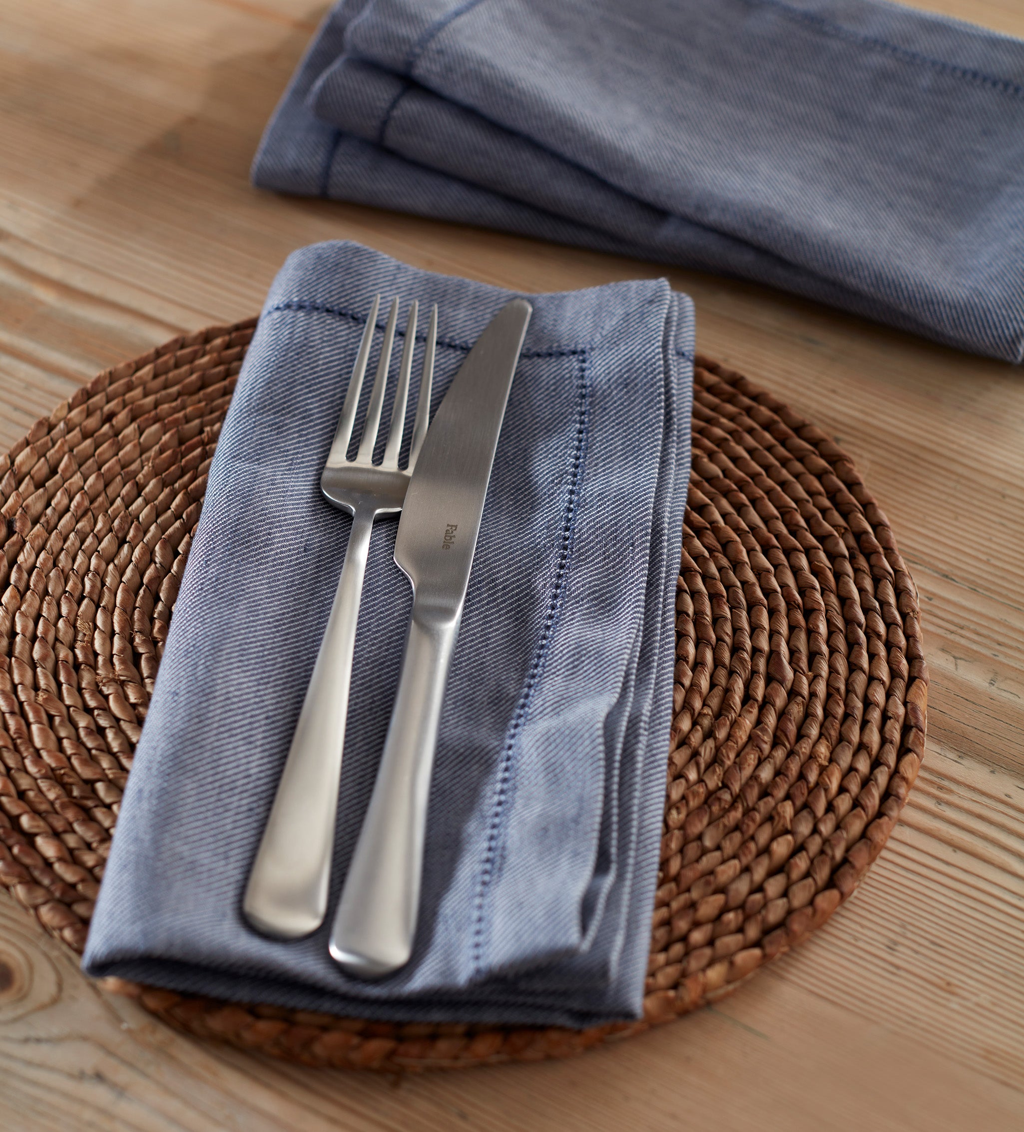 French Blue Cotton Linen Napkins - Set of 4 | Secret Linen Store