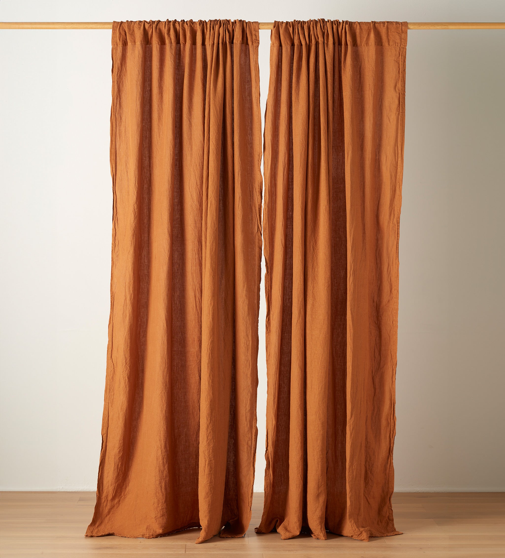 Amber 100% Linen Loop Top Curtain | Secret Linen Store