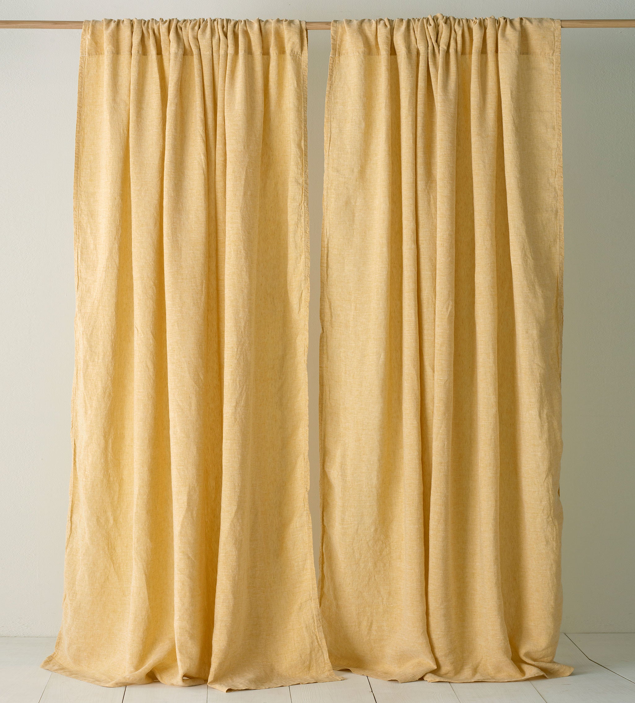 Buttercup 100% Linen Loop Top Curtain | Secret Linen Store