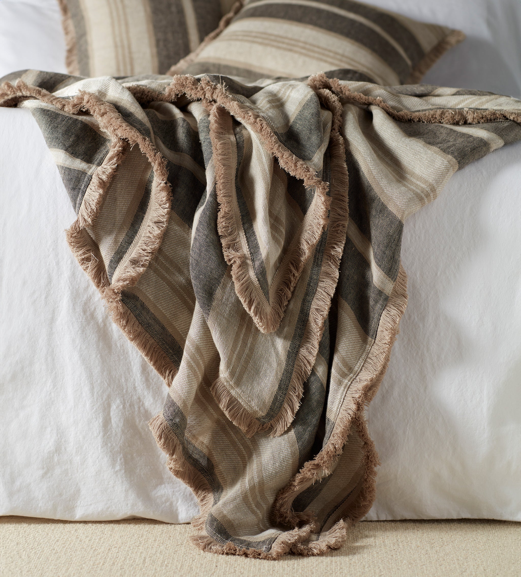 Natural Clara Linen Throw | Secret Linen Store