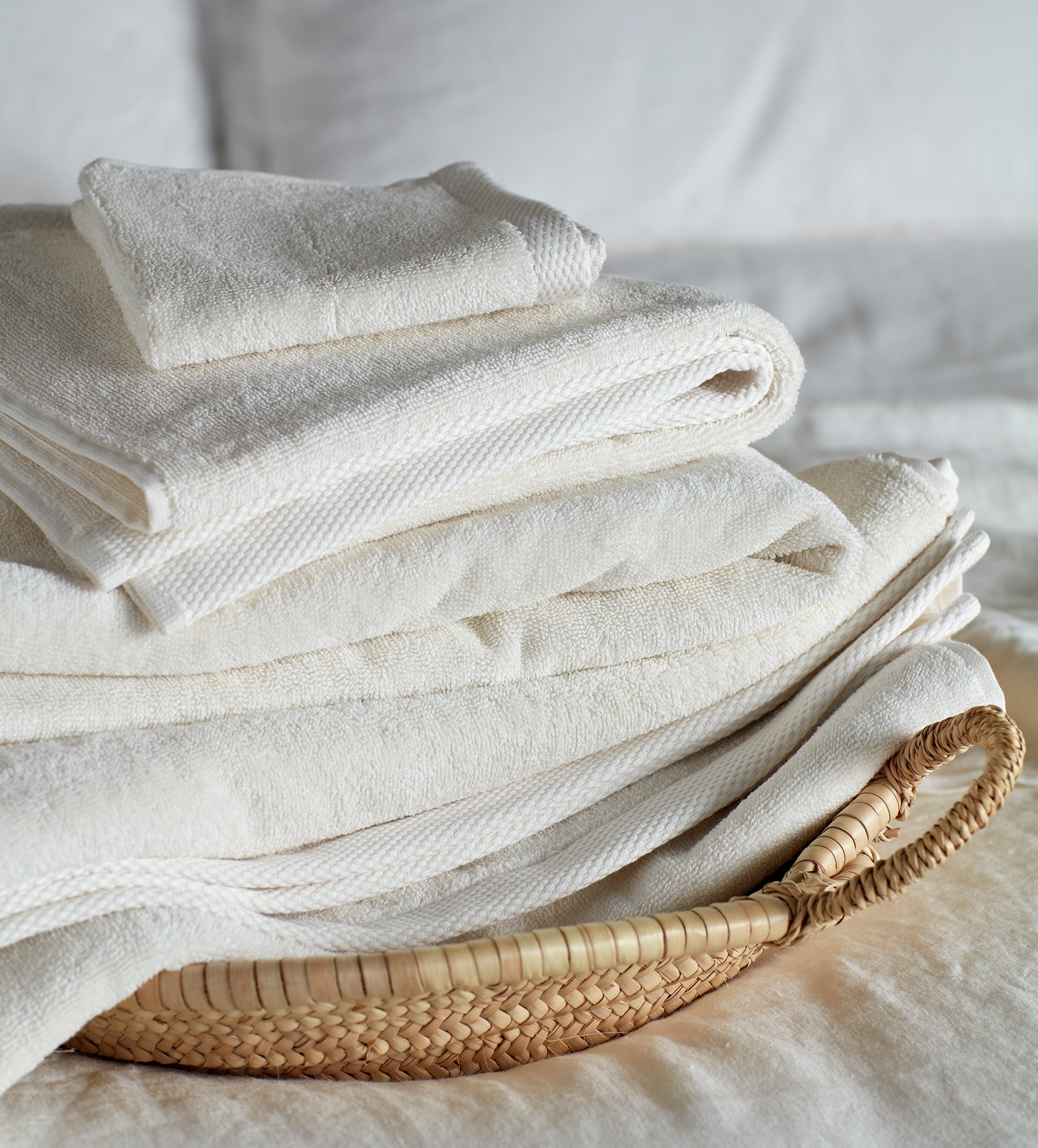 Cream Luxury Organic 600 Cotton Towel | Secret Linen Store
