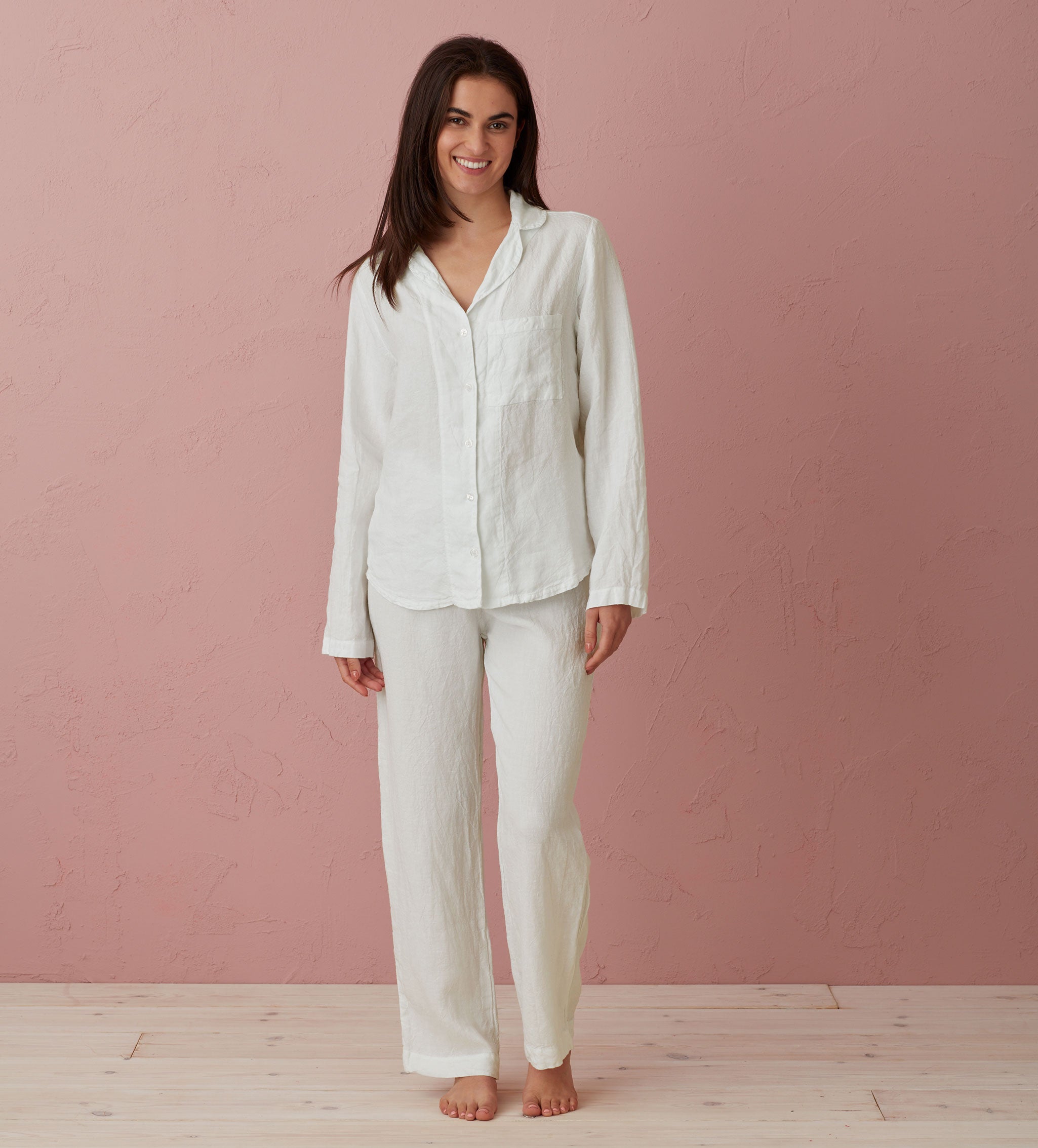 Cream 100% Linen Nightwear | Secret Linen Store