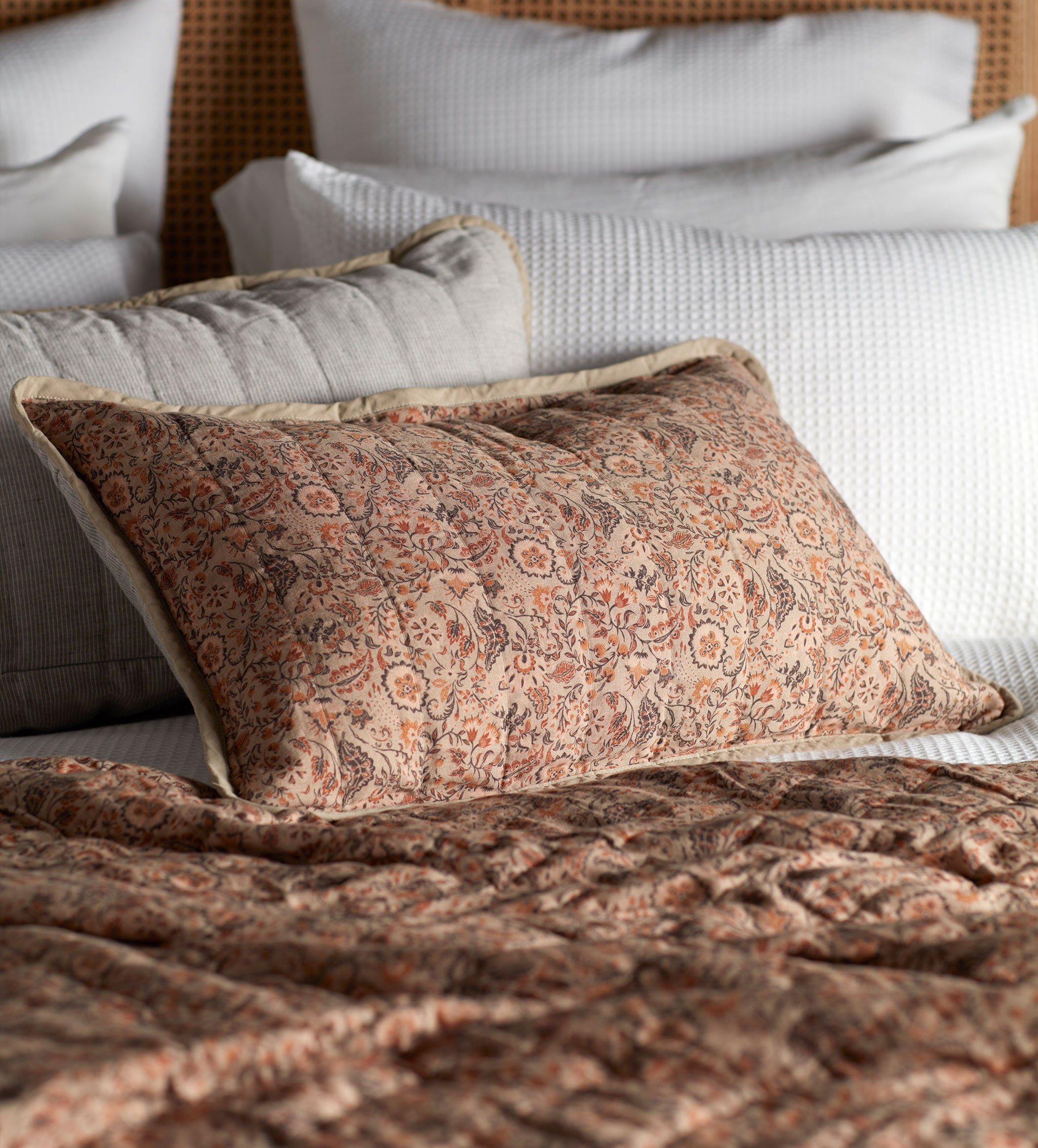 Ellie 100% Cotton Quilted Cushion Cover | Secret Linen Store