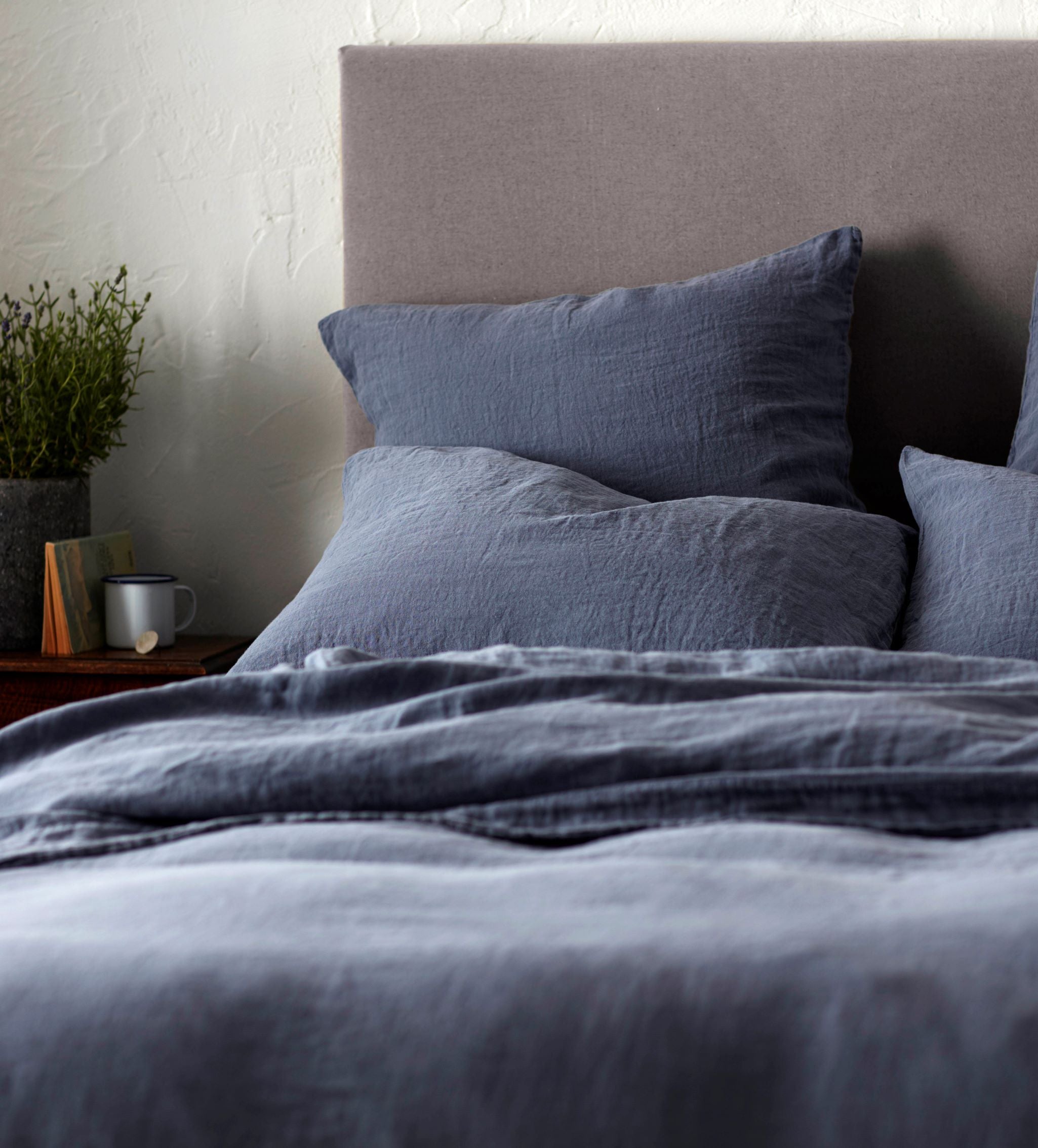 Blue 100% Linen Oxford Pillowcase | Natural Bedding Set | Secret Linen ...