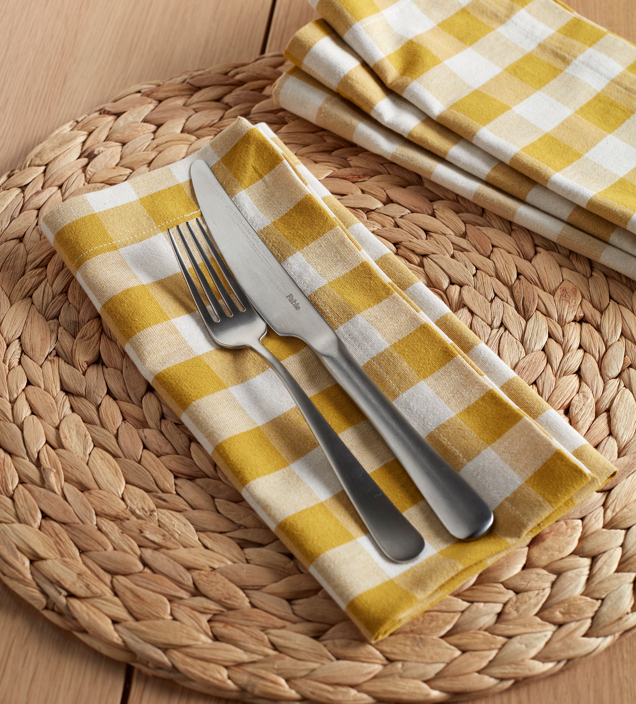 Saffron Heidi Organic Cotton Napkins | Secret Linen Store