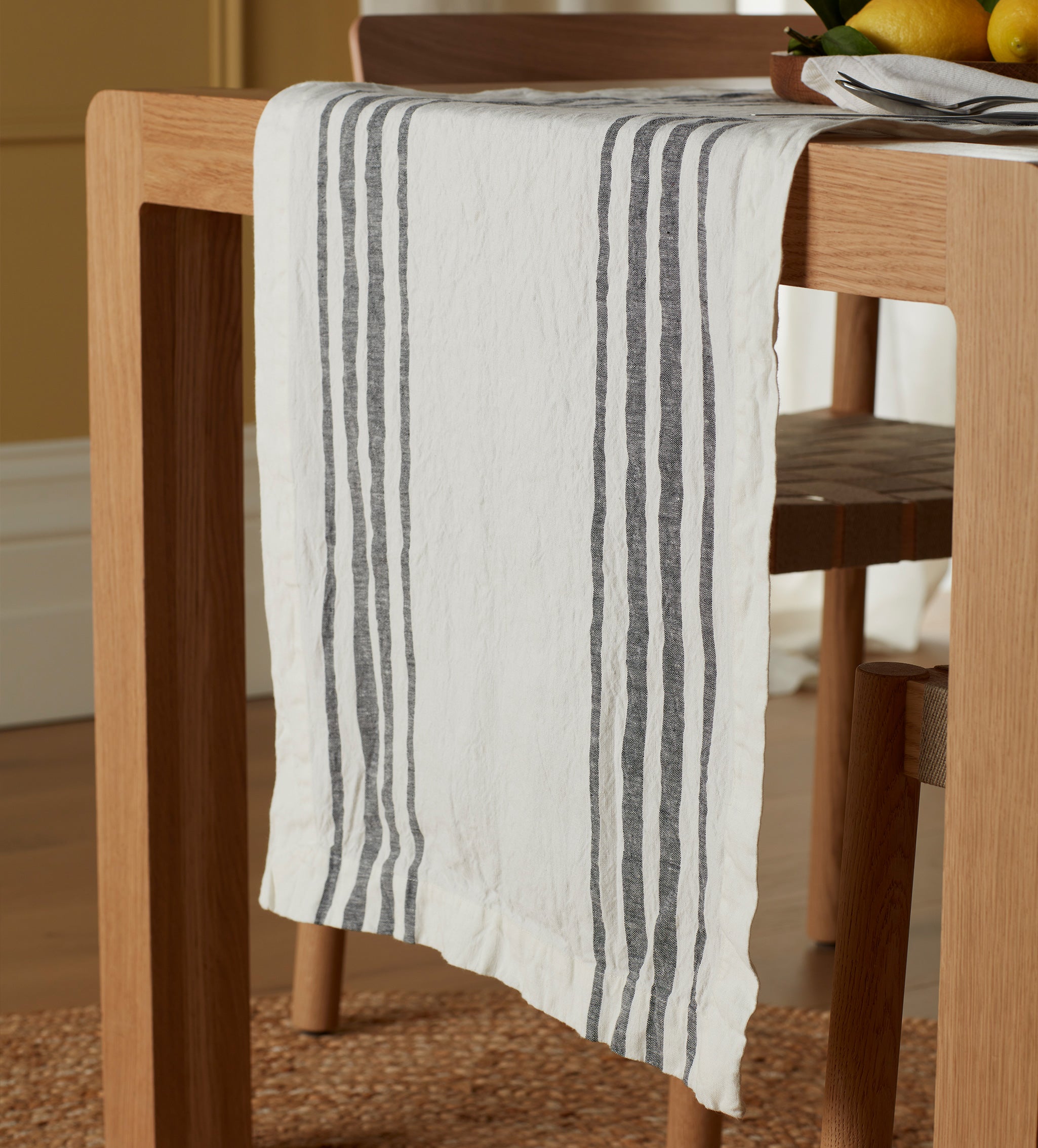 Soot Edith 100% Linen Table Runner | Secret Linen Store