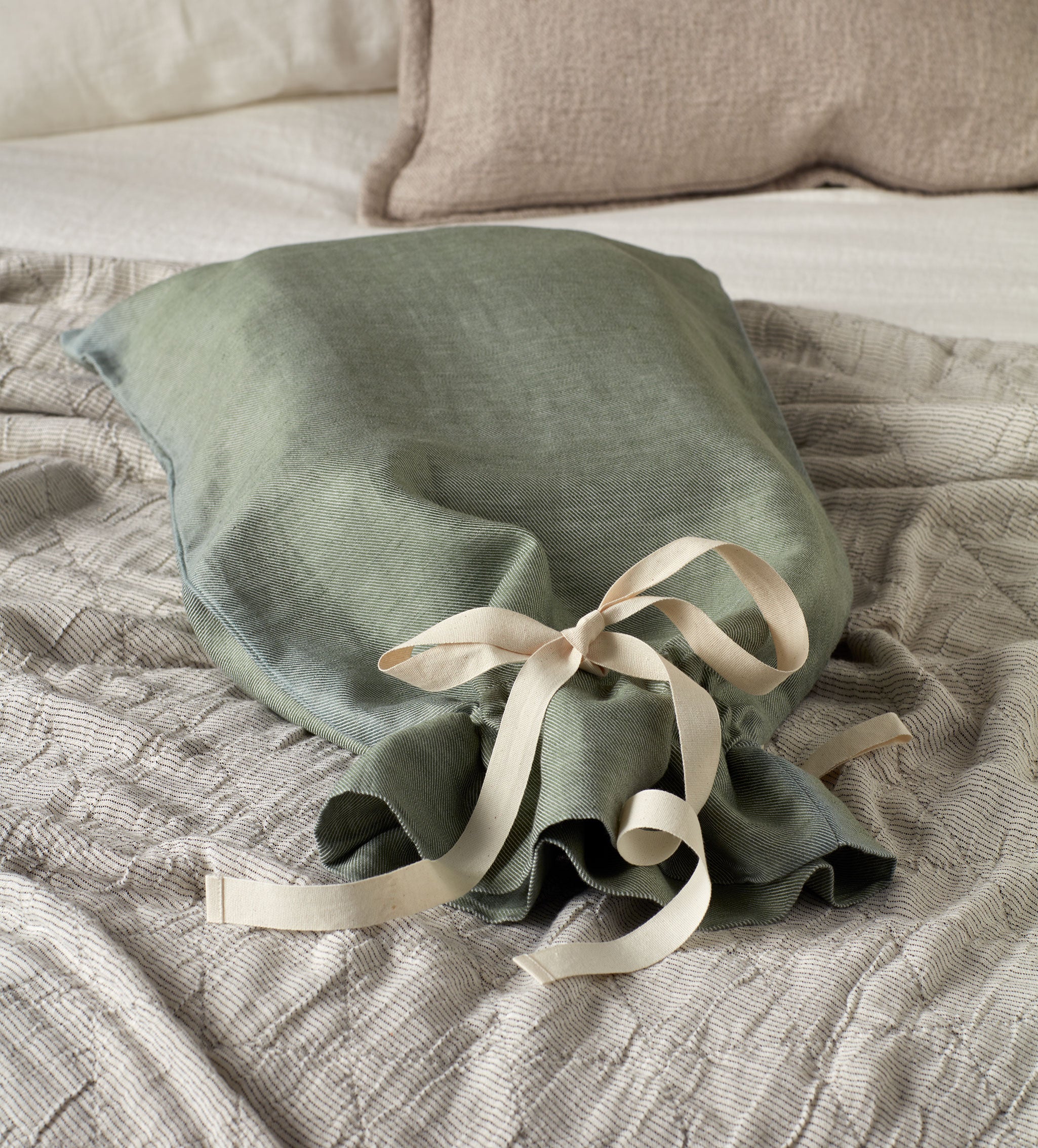 Olive Green Bobby Cotton Linen Storage Bag | Secret Linen Store