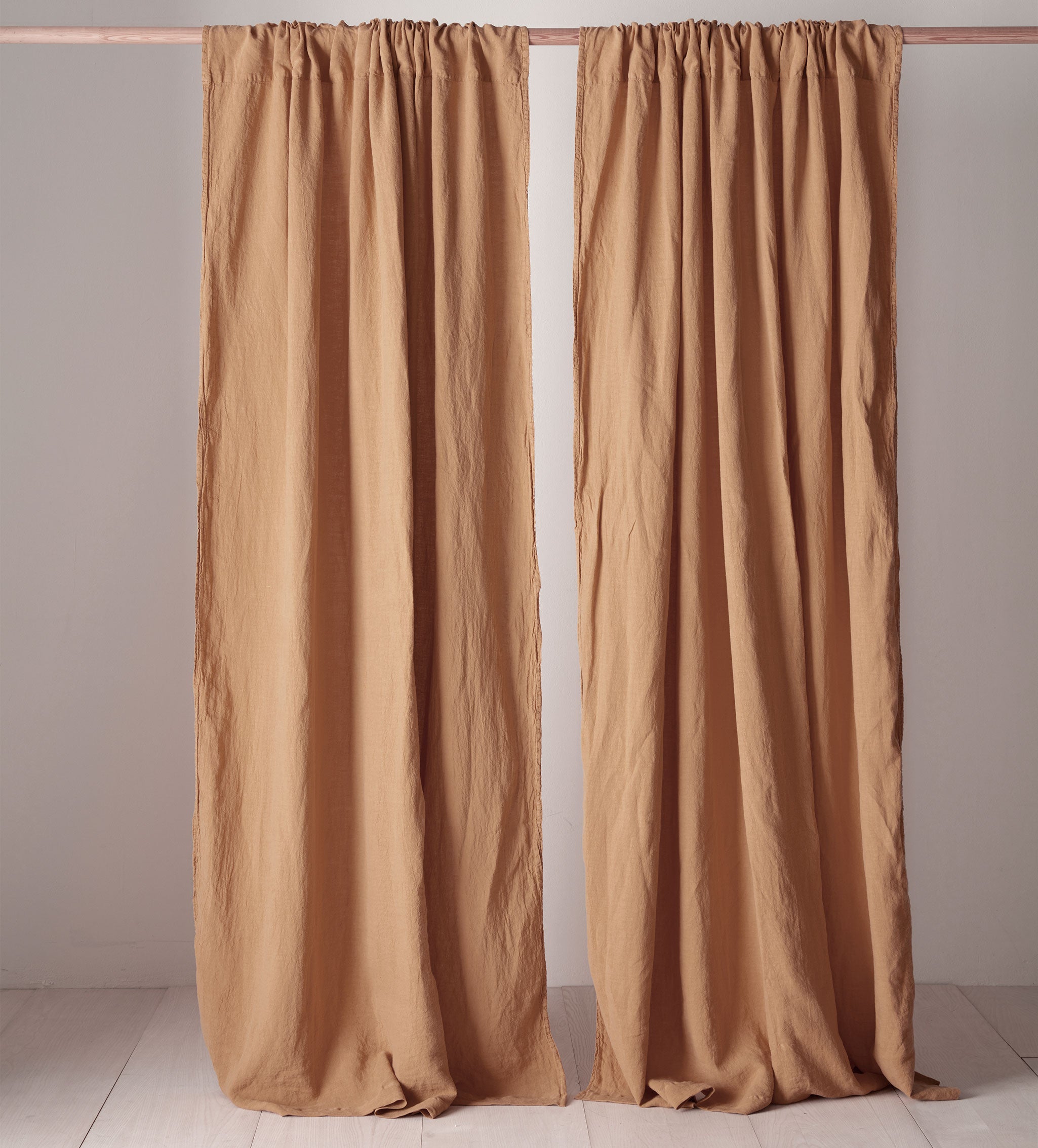 Cumin 100% Linen Loop Top Curtain (Single) | Secret Linen Store