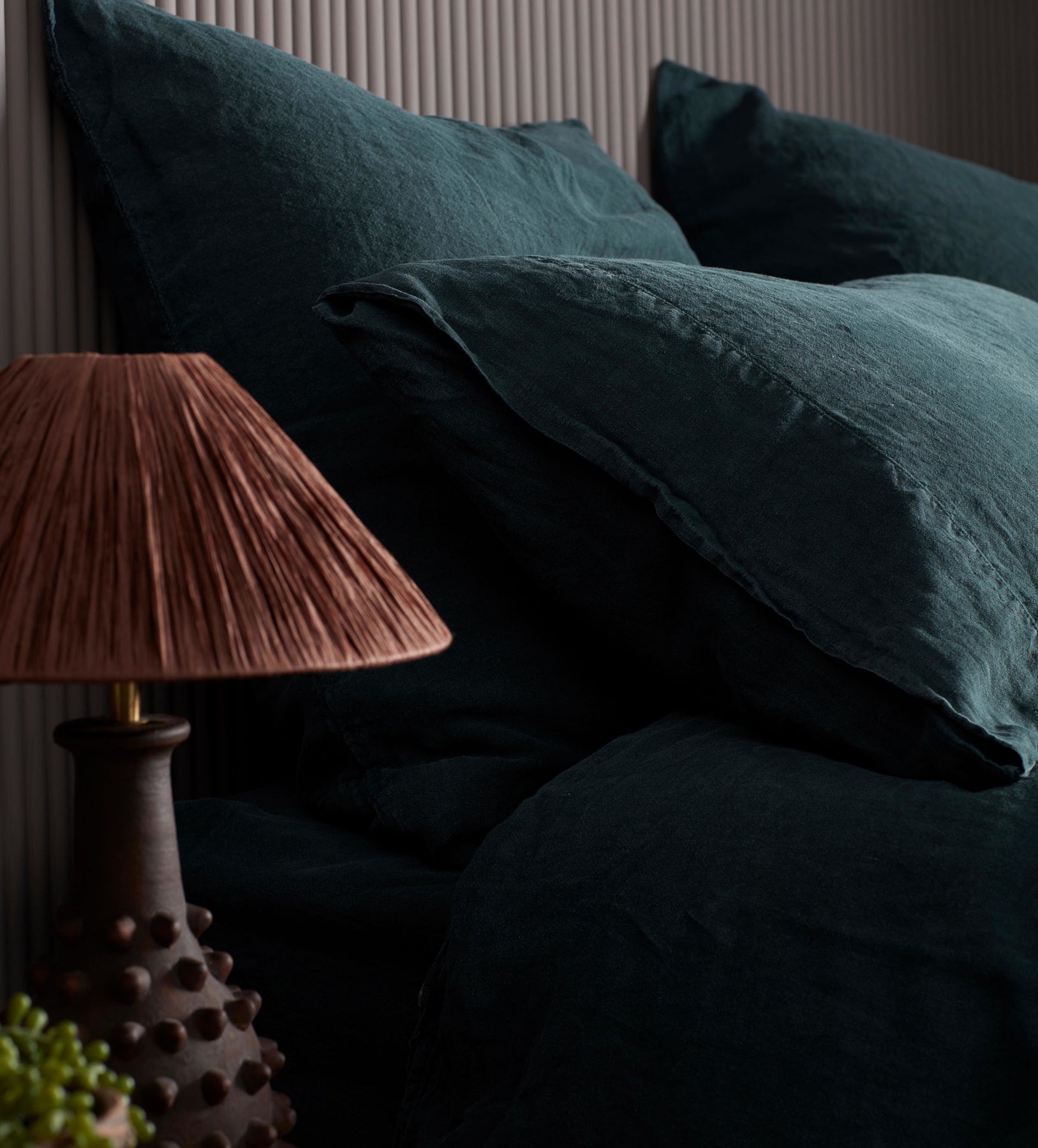 Darkest Spruce 100% Linen Pillowcase | Secret Linen Store