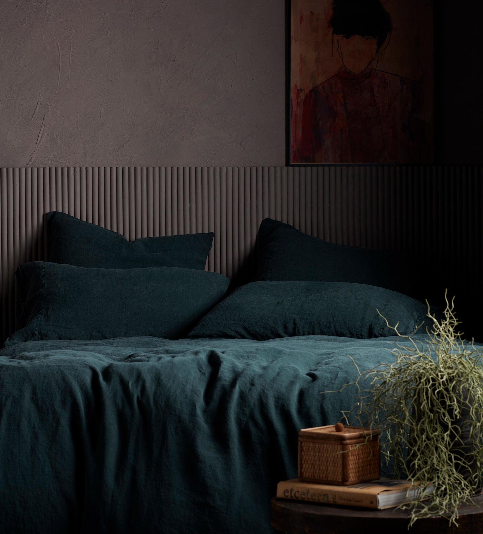 Darkest Spruce 100% Linen Duvet Cover | Secret Linen Store