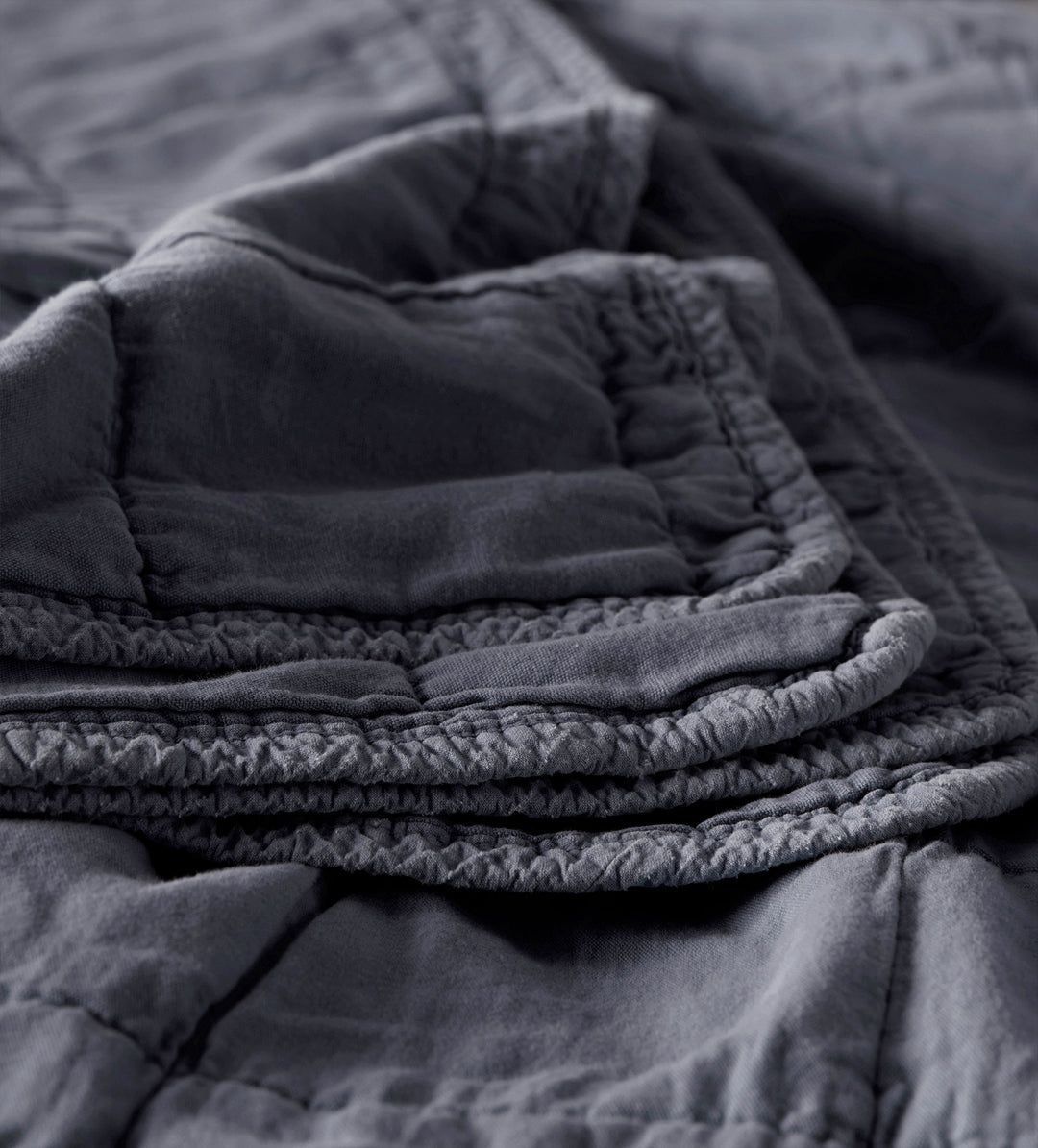 blue bed throws