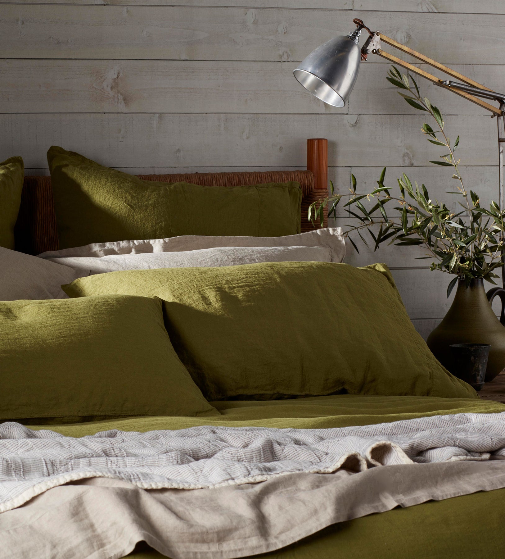 Moss Green 100% Linen Duvet Cover | Secret Linen Store