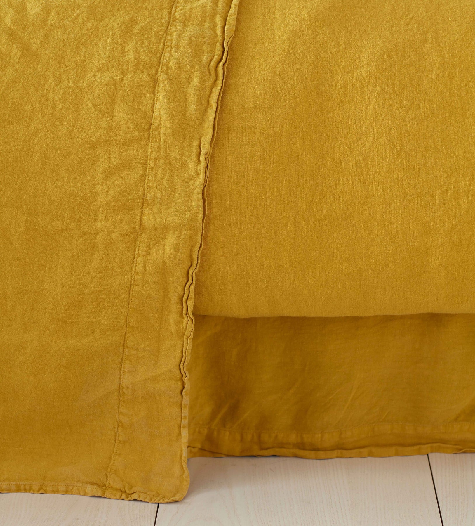 Mustard 100% Linen Flat Sheet | Natural Bedding | Secret Linen Store
