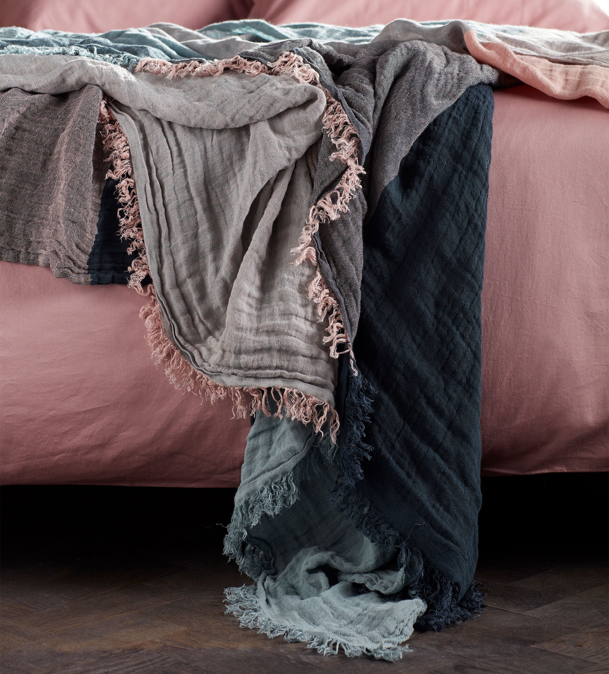 Nancy Cotton Linen Throw | Secret Linen Store