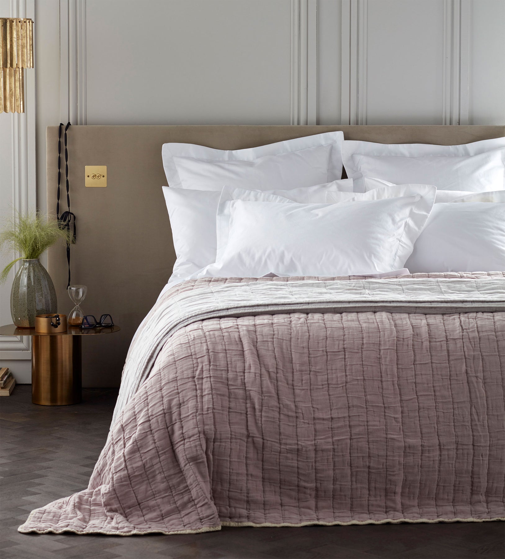 Vintage Rose Vivienne 100% Cotton Quilted Throw | Secret Linen Store